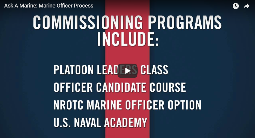 Ask a Marine Video: Marine Officer Process
