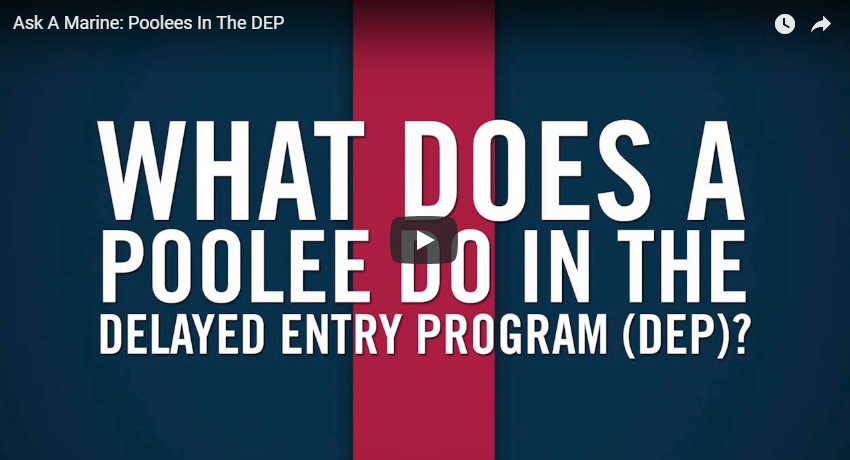 Ask a Marine Video: Poolees in DEP