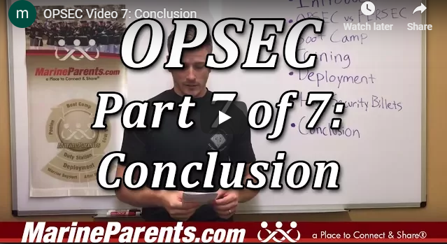 Video Marine Parents: OPSEC Series Conclusion
