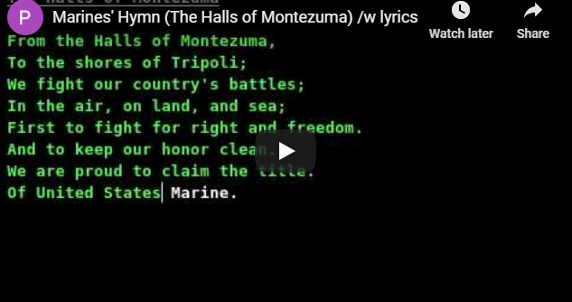 Marine Corps Hymn w/ Lyrics